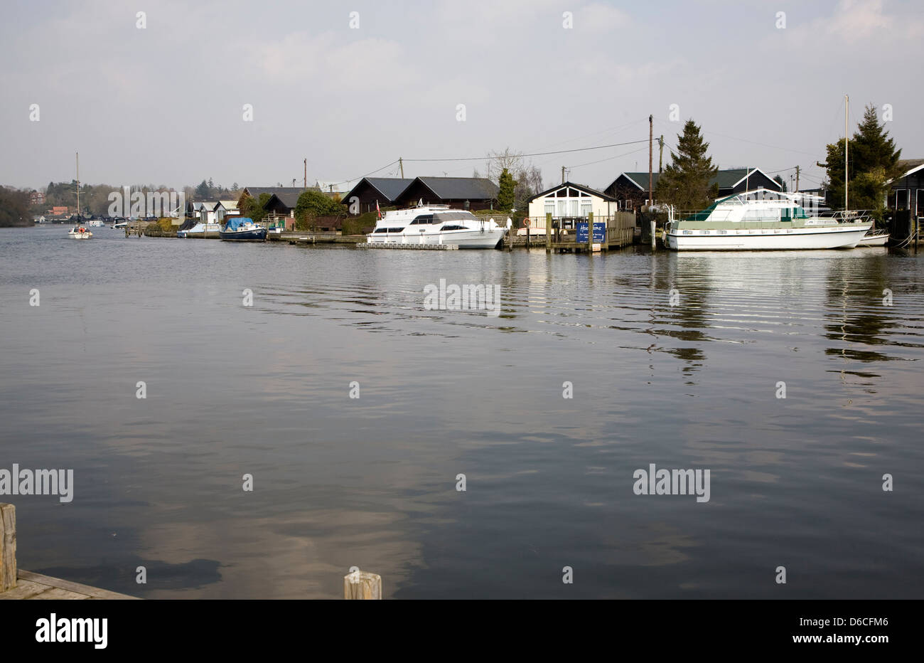 Boats on River Yare from Surlingham, Norfolk, England Stock Photo - Alamy