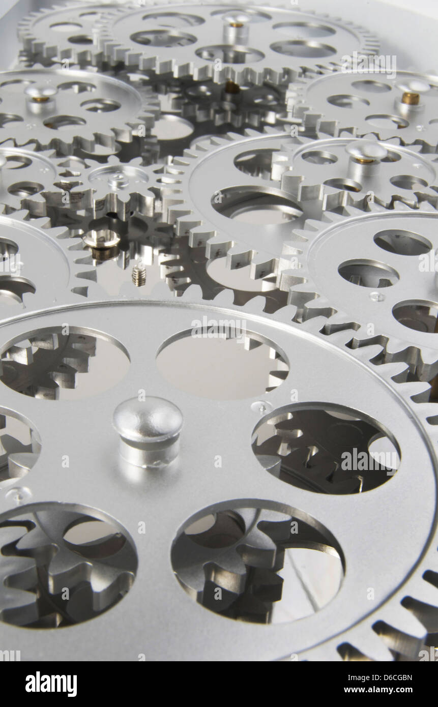 Silver gears hi-res stock photography and images - Alamy