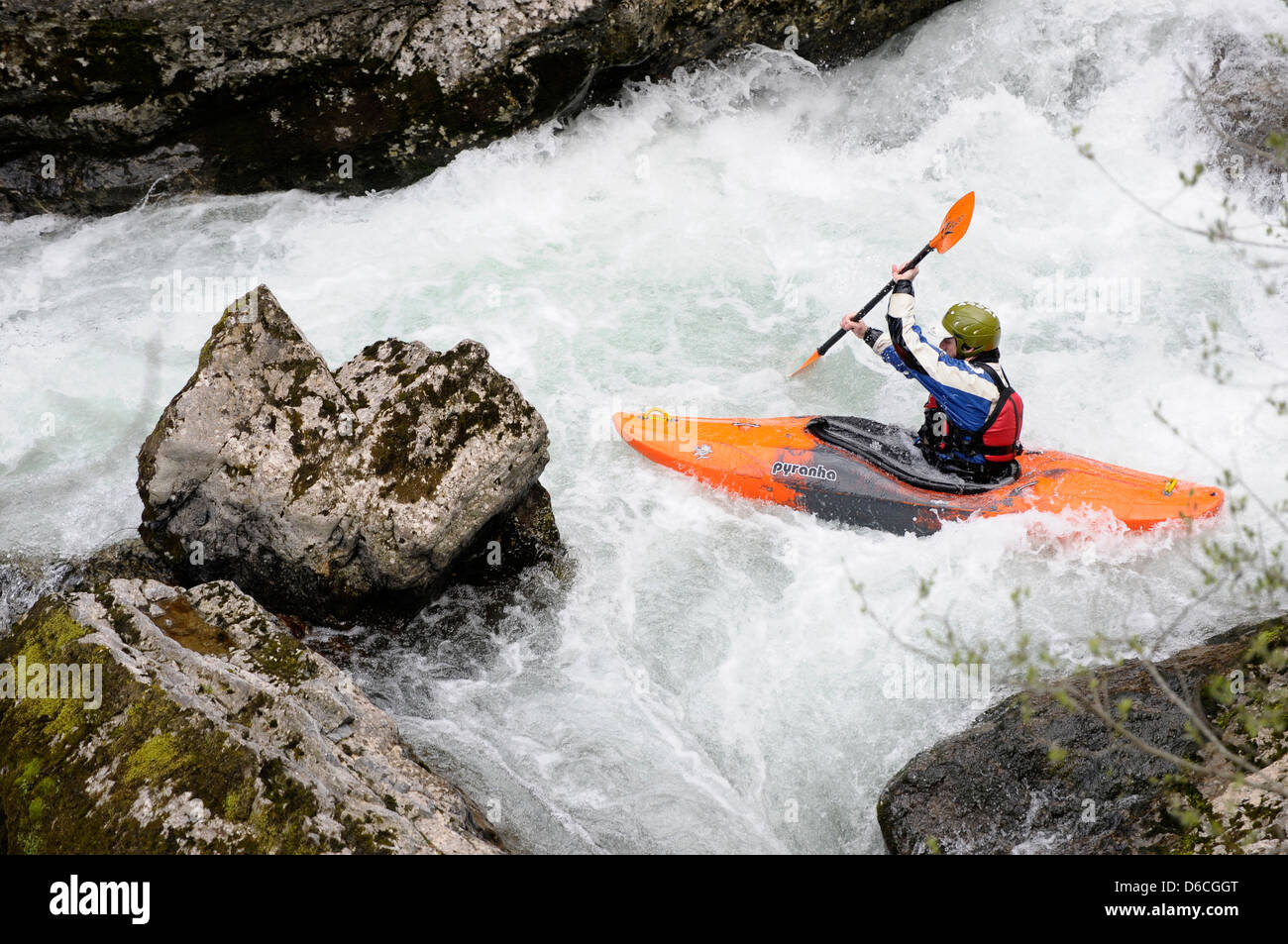 Kayaker in the rough water Stock Photo - Alamy