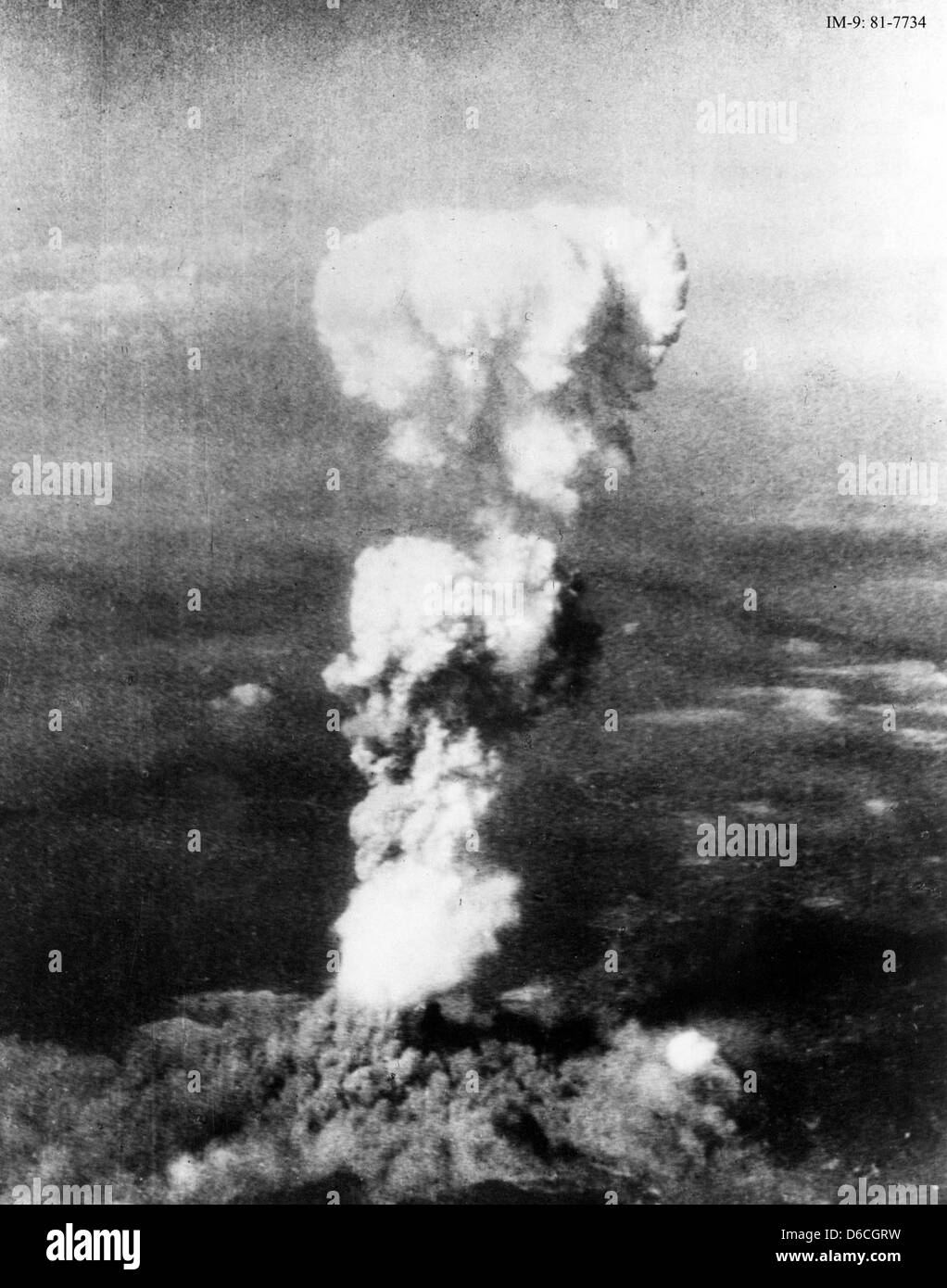 A historic photograph of the cloud formation over Hiroshima following ...