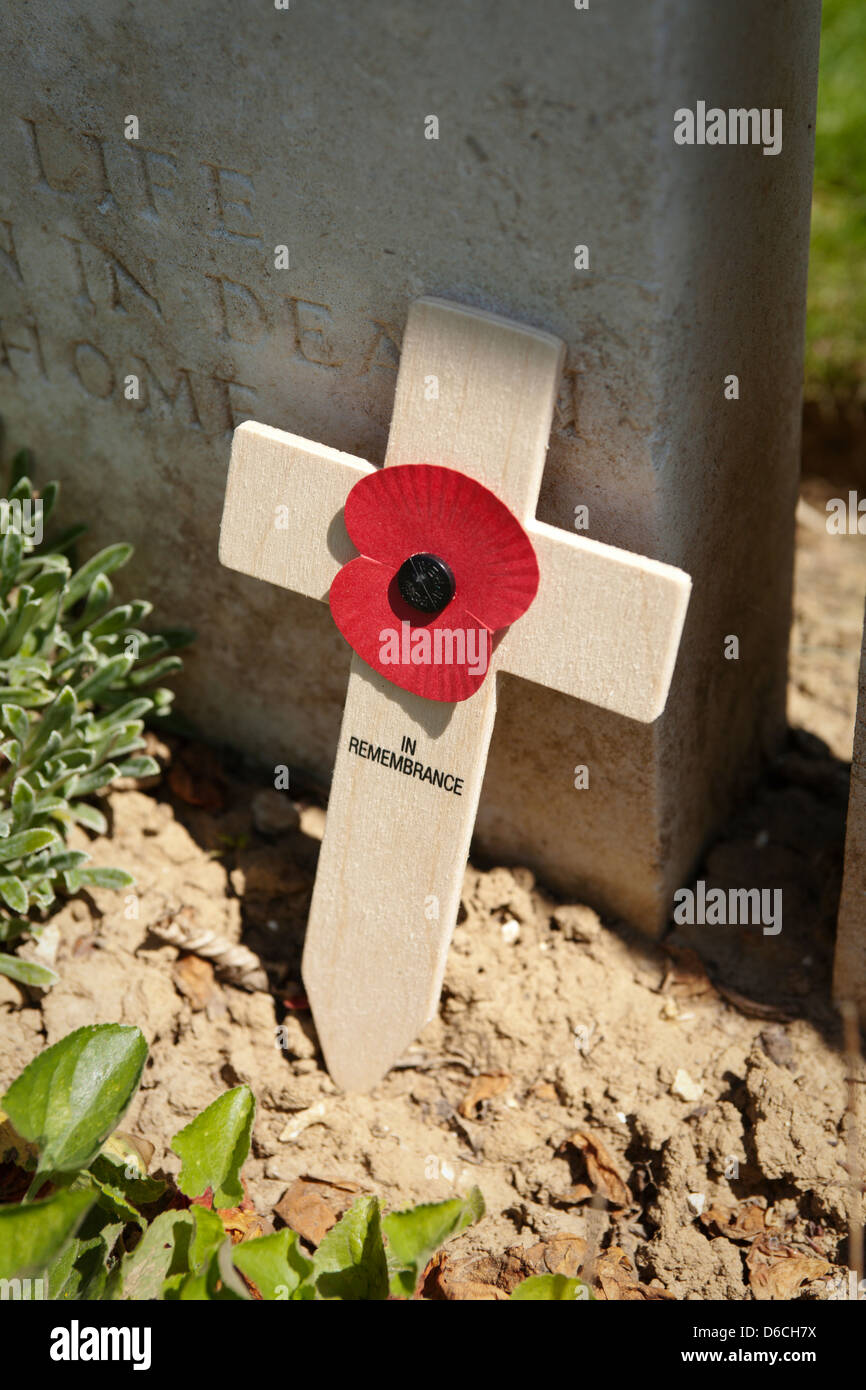 Wooden remembrance cross hi-res stock photography and images - Alamy