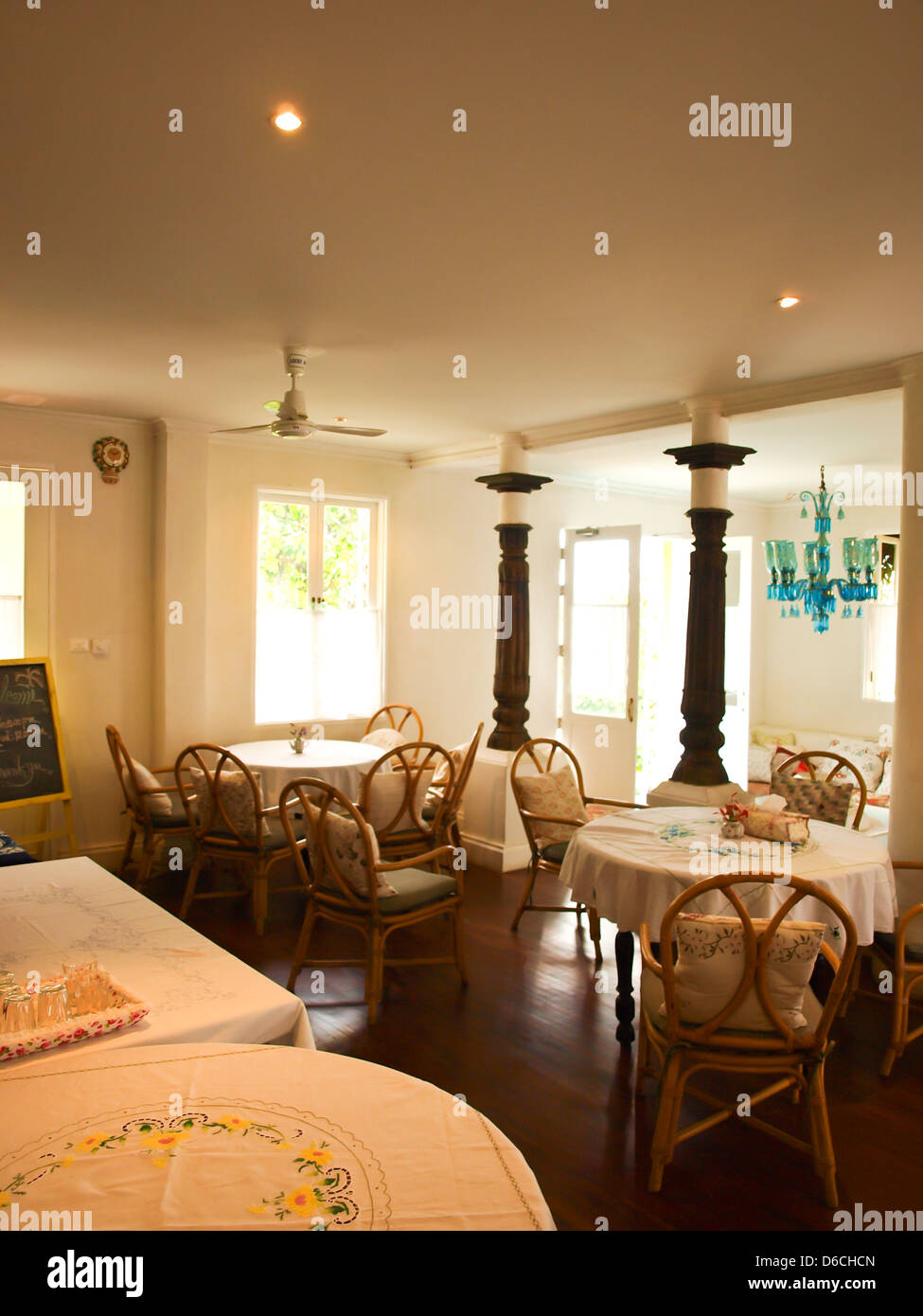 Dining hall white interior hi-res stock photography and images - Alamy