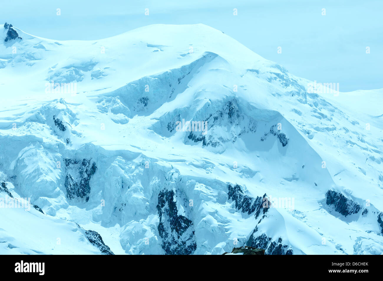 Mont Blanc mountain massif summer landscape(view from Aiguille du Midi ...