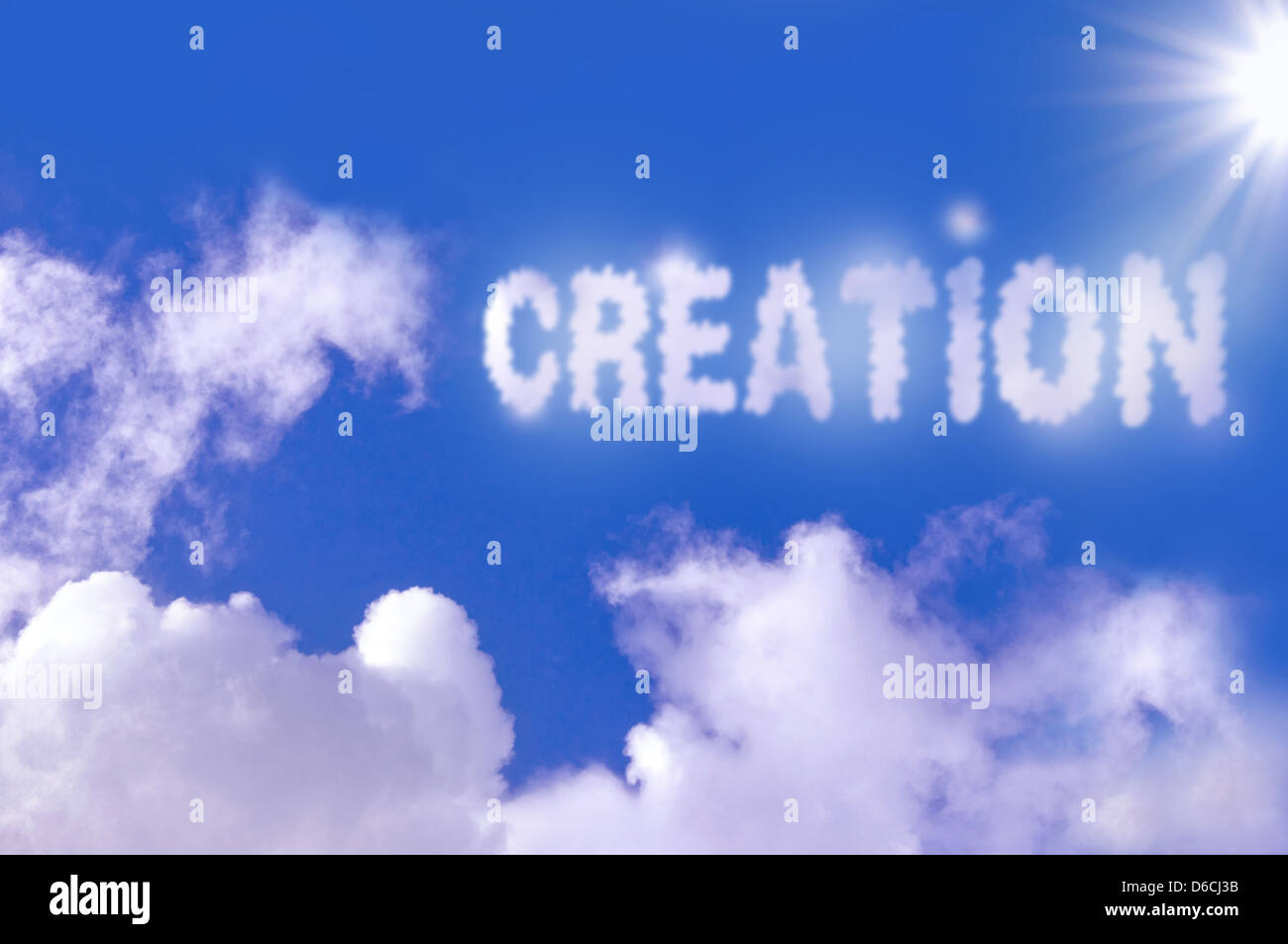 Creation floating above the clouds Stock Photo - Alamy