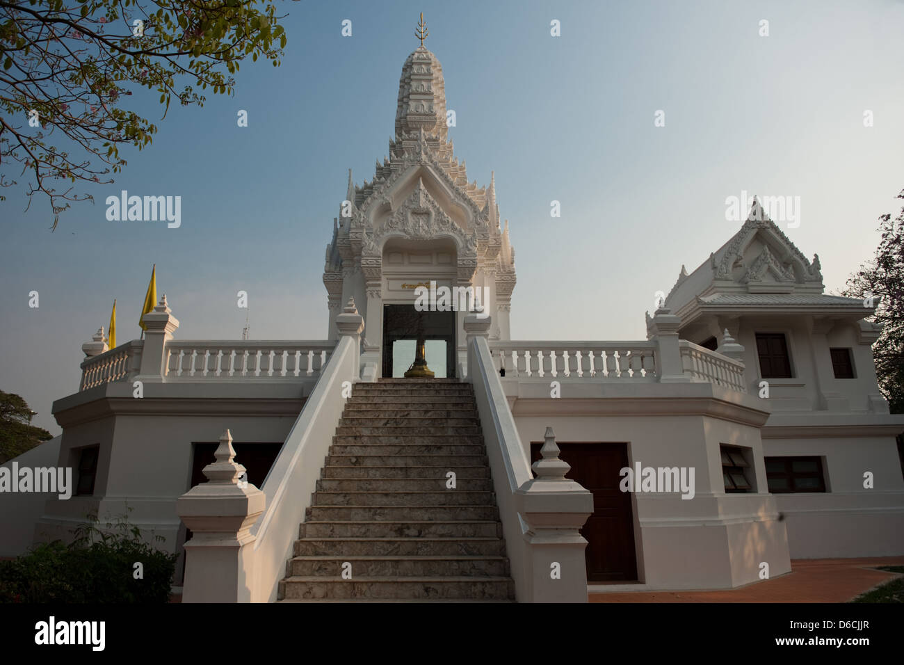 Ayutthaya, Thailand, Lak Muang, a modern shrine at Wat Phra Ram Stock ...