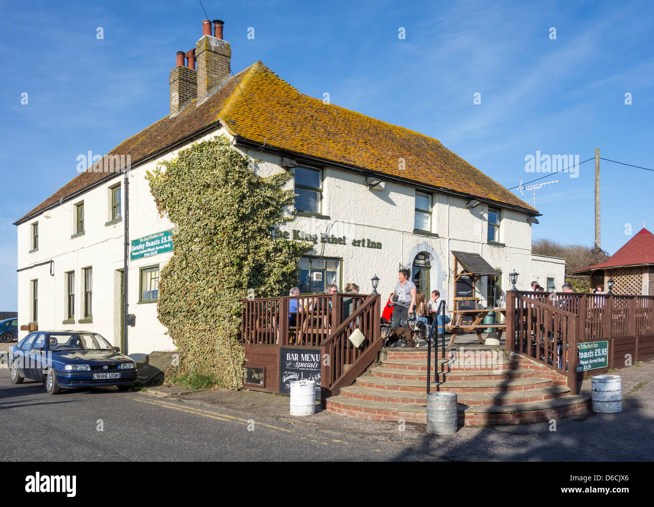 King Ethelbert Pub Reculver Kent England UK Stock Photo - Alamy