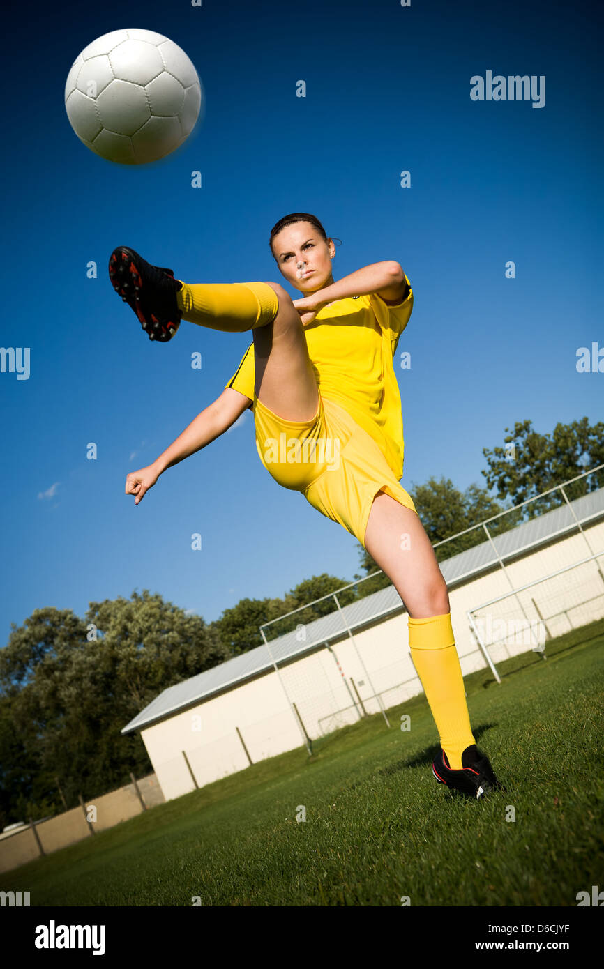 Girl scoring goal hi-res stock photography and images - Alamy
