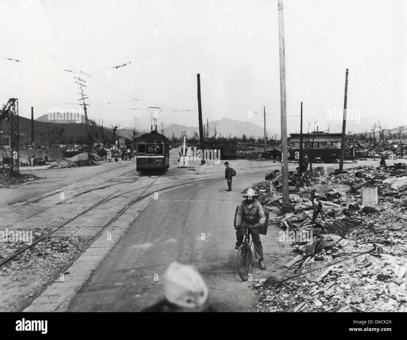This photograph taken on November 27, 1945, shows the aftermath of the ...