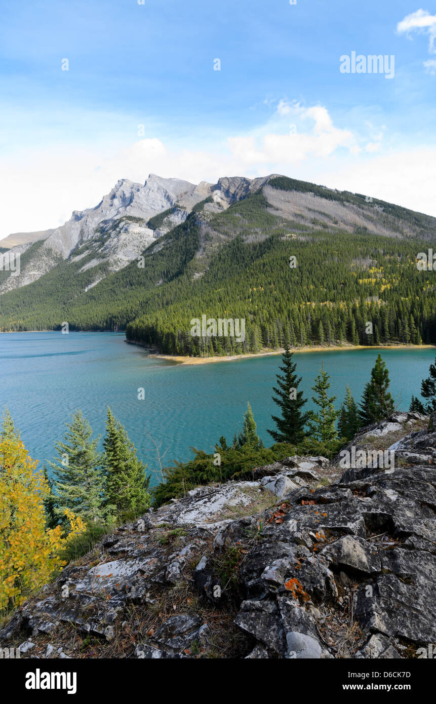 Lake Minnewanka or Water of the Spirits in Nakota Stoney Indian ...