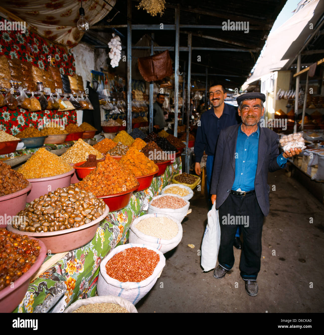 Baku Azerbaijan Taza Bazaar Men By Dried Fruit And Nut Stall Stock ...