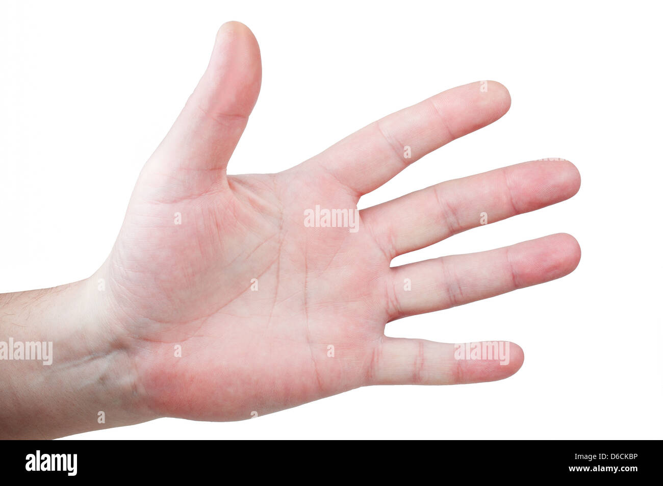 Mens palm with fingers spread Stock Photo - Alamy