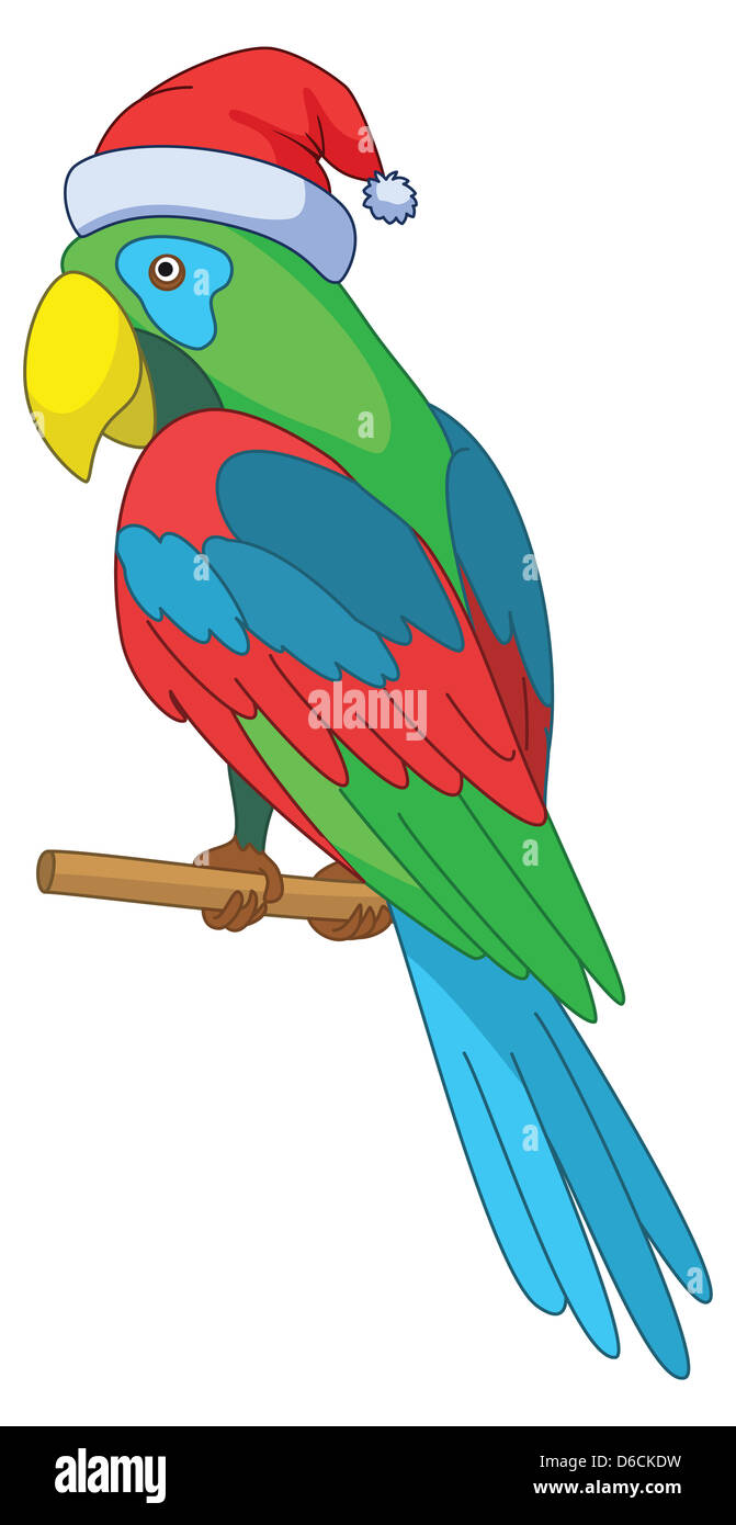 Parrot Santa Claus Stock Photo - Alamy