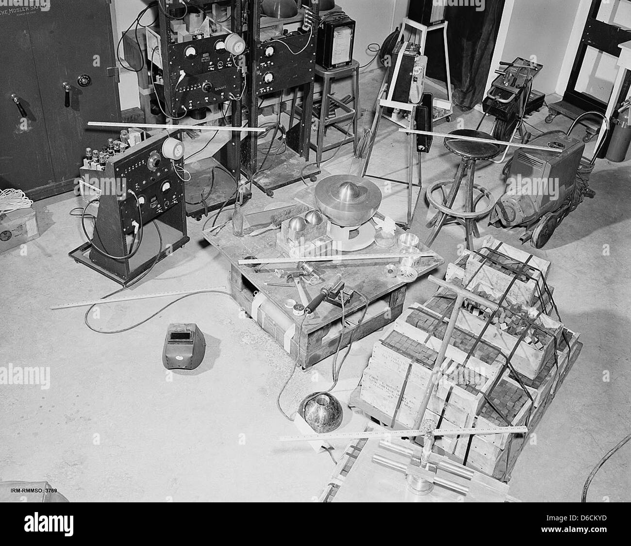 This image depicts the mockup for the Slotin accident, a critical event ...