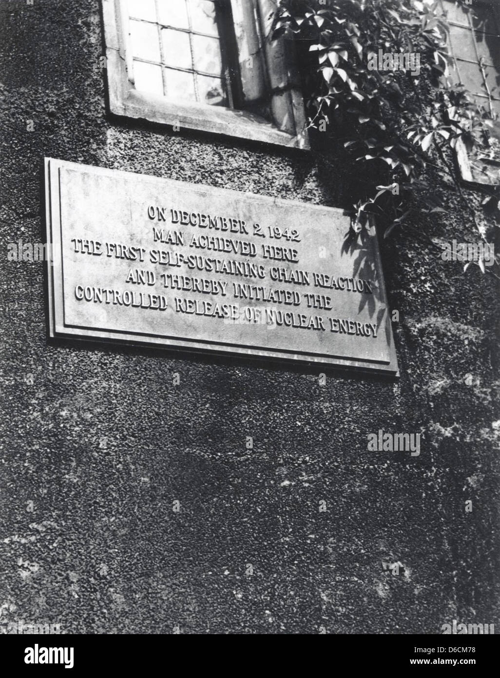 The Stagg Field Memorial Plaque commemorates the site at Los Alamos ...