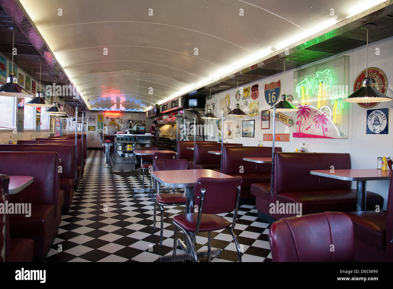 Inside Starvin Marvin's Diner London Stock Photo - Alamy