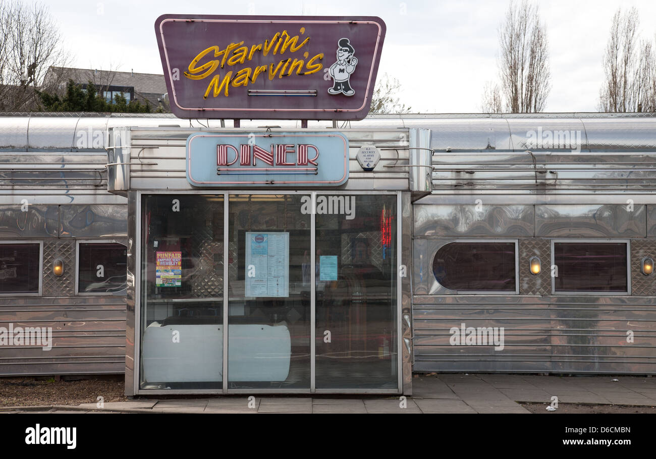 Starvin Marvin's Diner Western Avenue London Stock Photo - Alamy