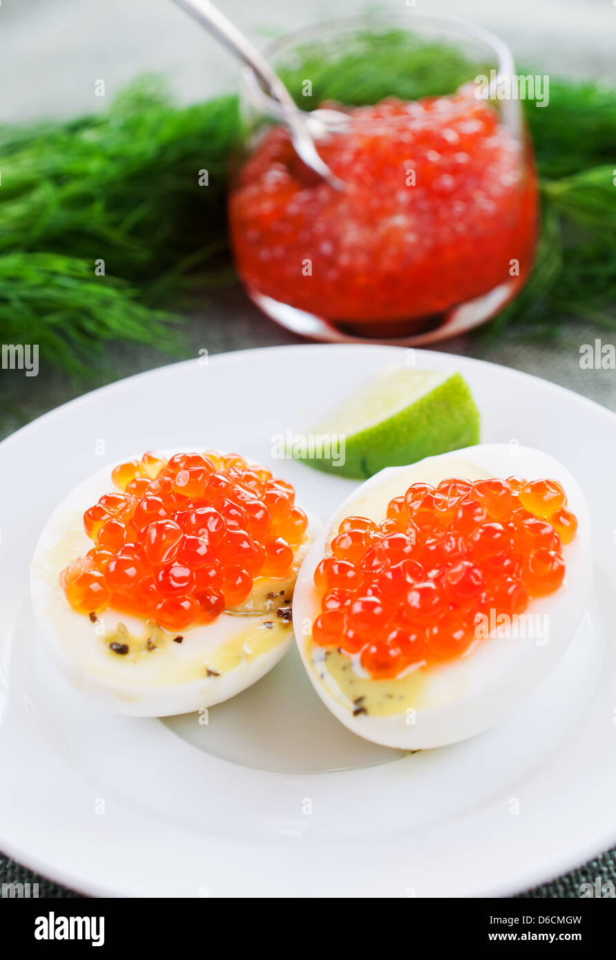 Eggs and caviar Stock Photo - Alamy