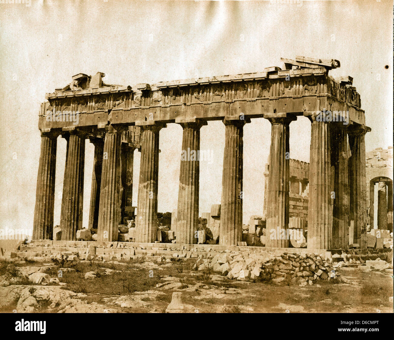 The Parthenon, Athens, ca 1875, by Konstantinos Athanasiou Stock Photo ...