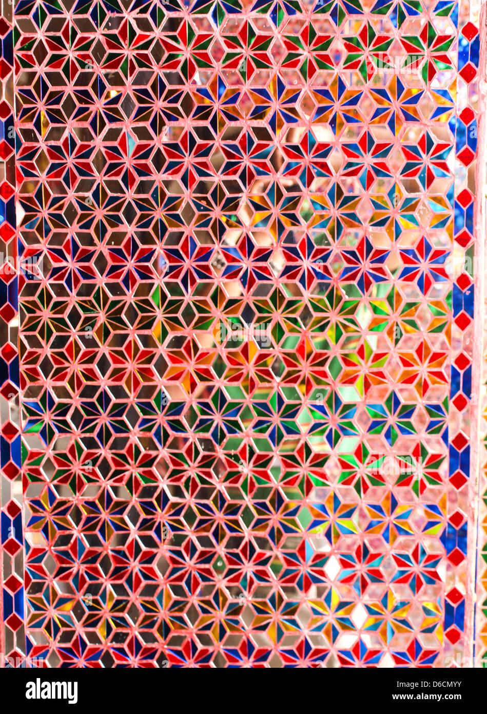 Traditional mirror decoration in Thai style, kriab miror, in Buddhist ...