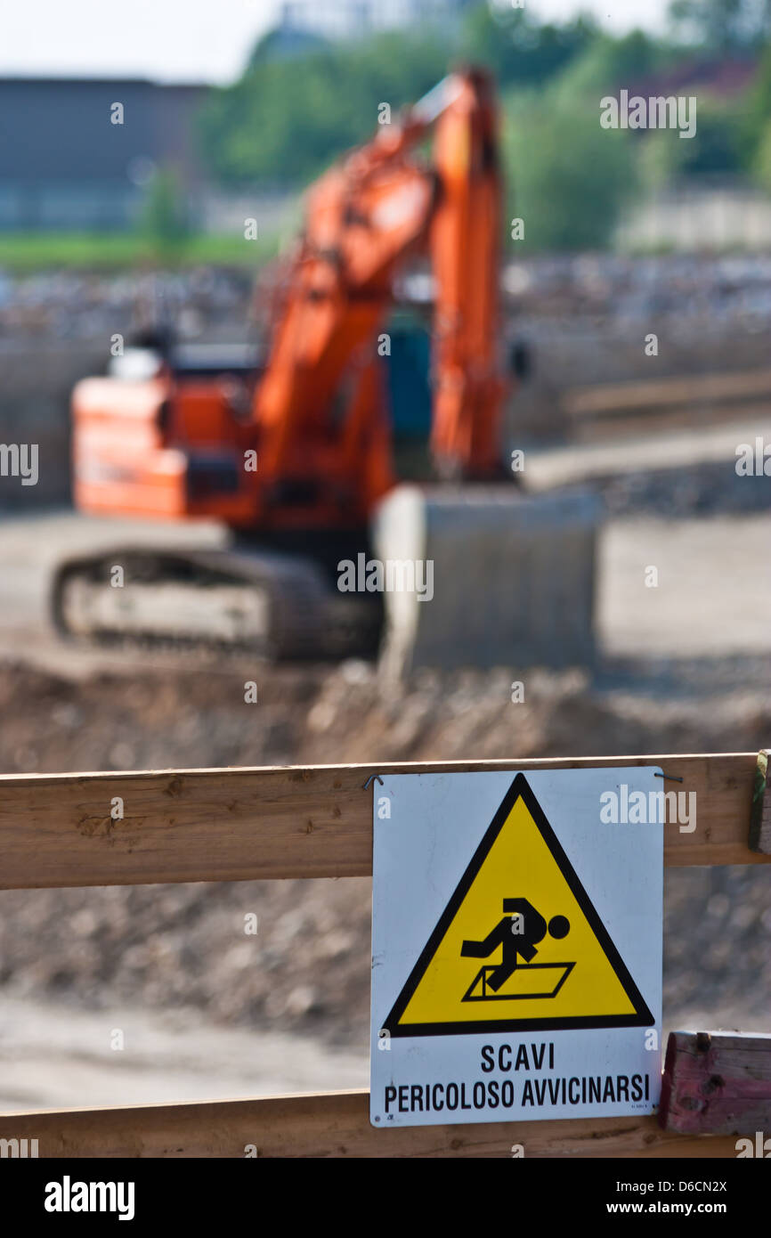 Work in progress: danger Stock Photo - Alamy