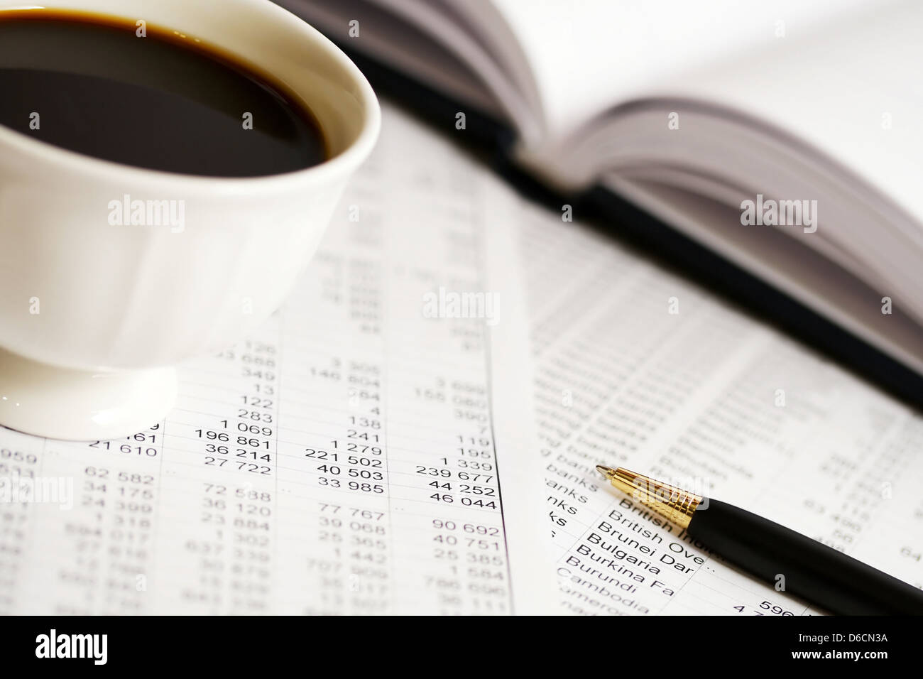 Coffee and accounting Stock Photo - Alamy