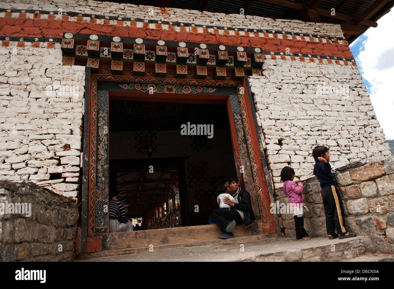 Thimphu, Bhutan, entrance to a bridge Stock Photo - Alamy