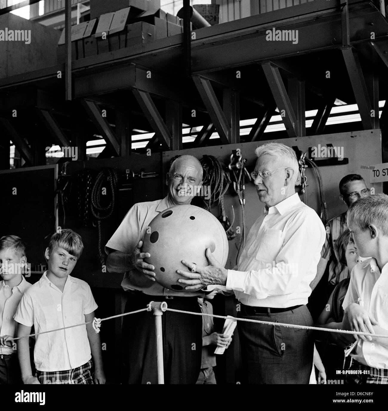 This photograph from 1965 shows Norris Bradbury with Robert Underhill ...