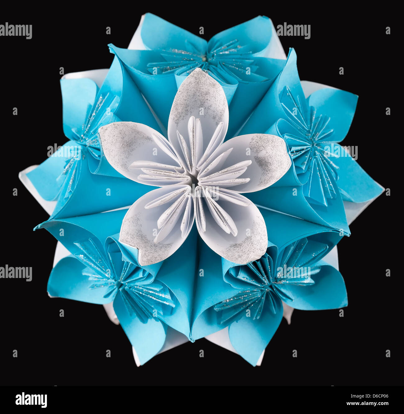 Red white paper origami kusudama hi-res stock photography and images ...