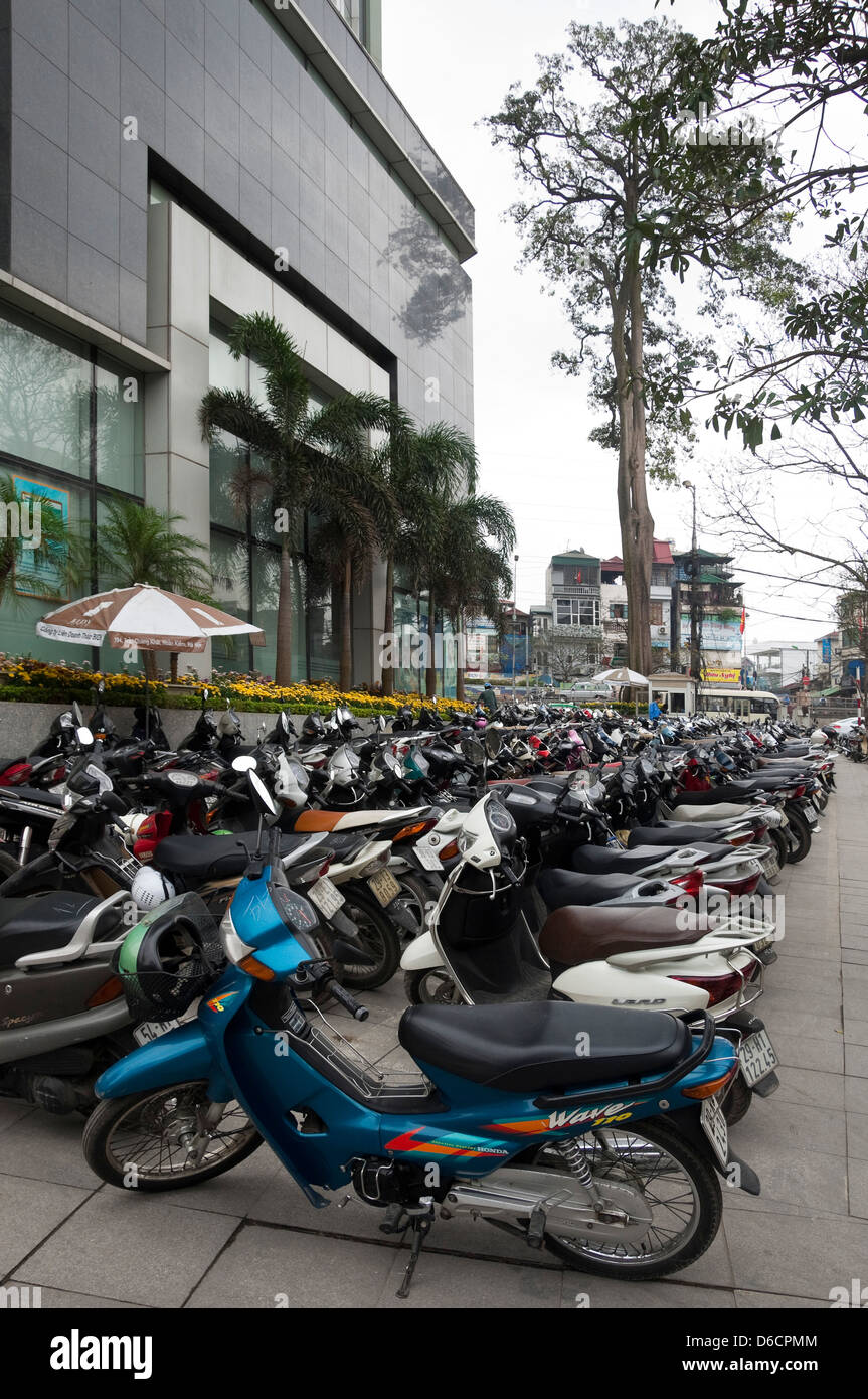 Vertical view of lots of mopeds, the favoured form of transport in ...