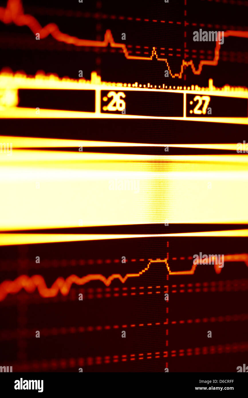 Stock market graphs on the monitor Stock Photo - Alamy