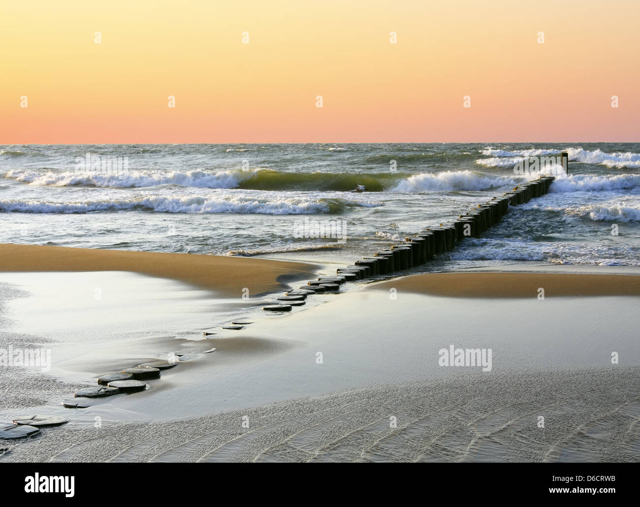 Sea sunset landscape Stock Photo - Alamy