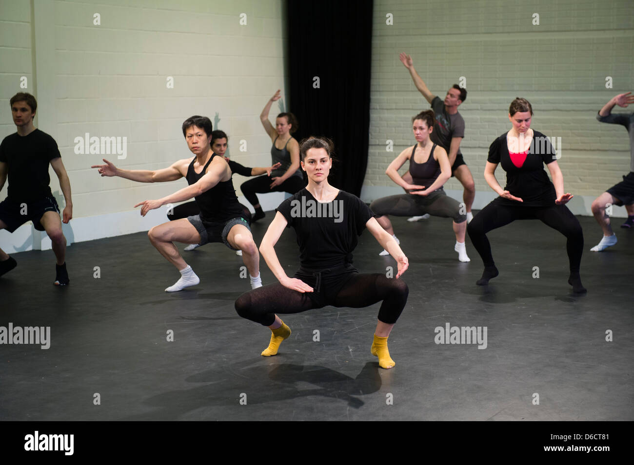 A group of performers at SITI Suzuki Method of Actor Training workshop ...