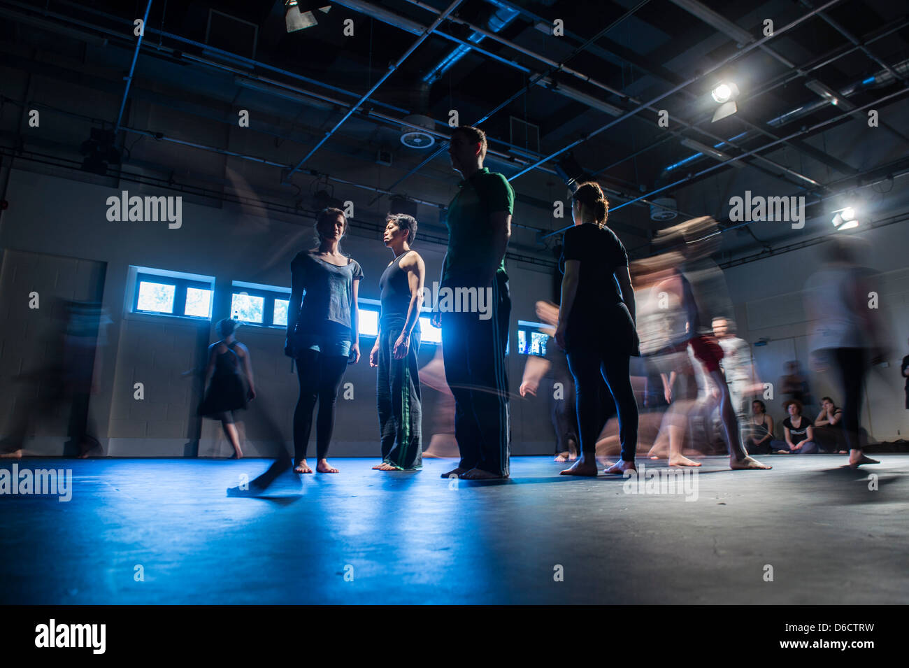 A group of performers at SITI Suzuki Method of Actor Training workshop ...