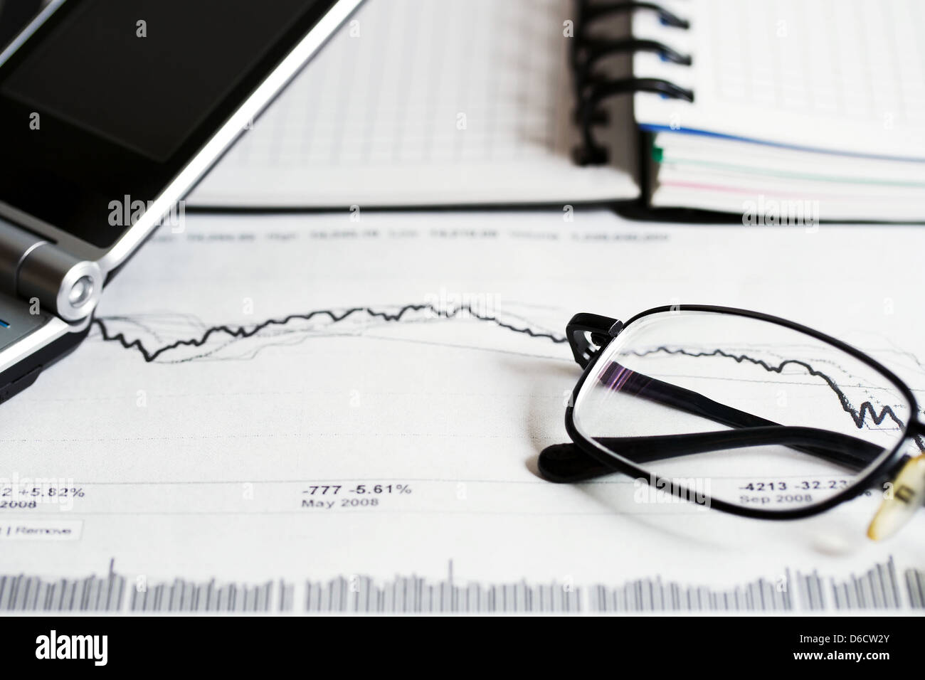 Stock market reports analysis Stock Photo - Alamy