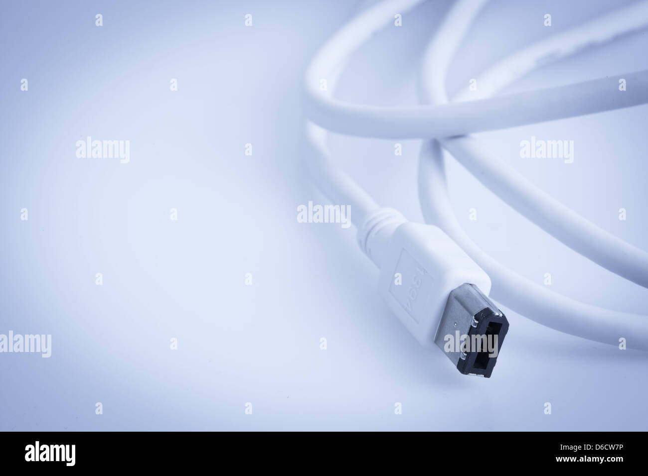 White fire wire Computer cable closeup Stock Photo - Alamy