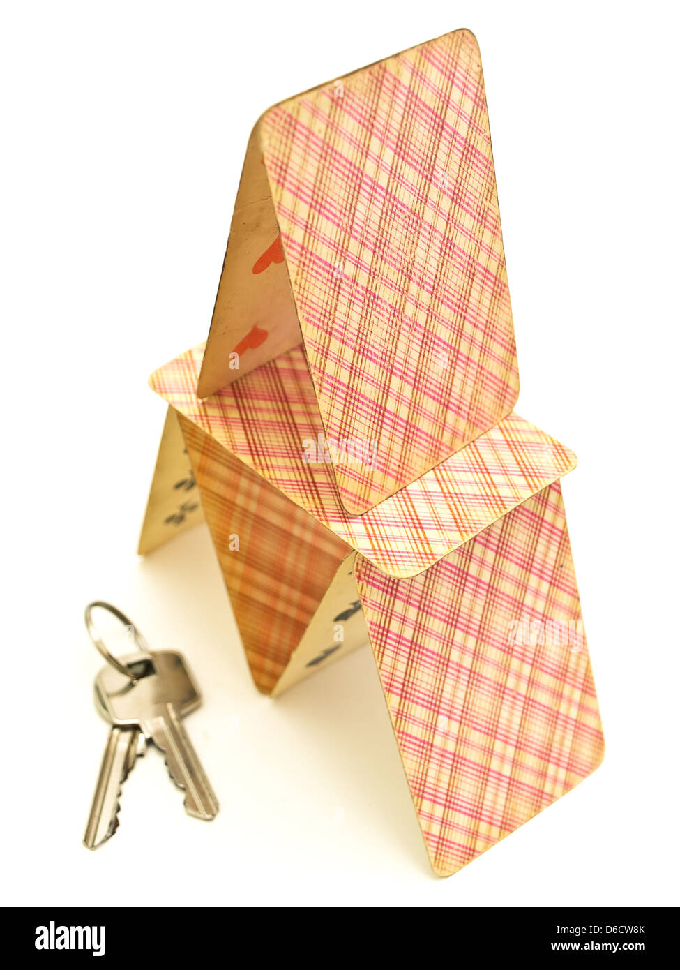 card house with keys Stock Photo - Alamy