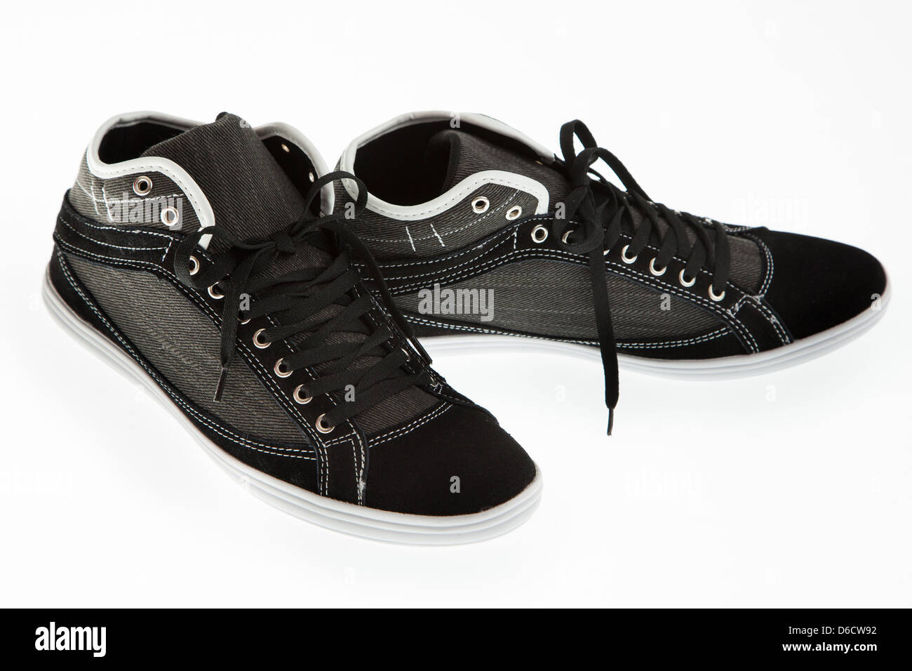 Isolated black and grey men running shoe Stock Photo - Alamy