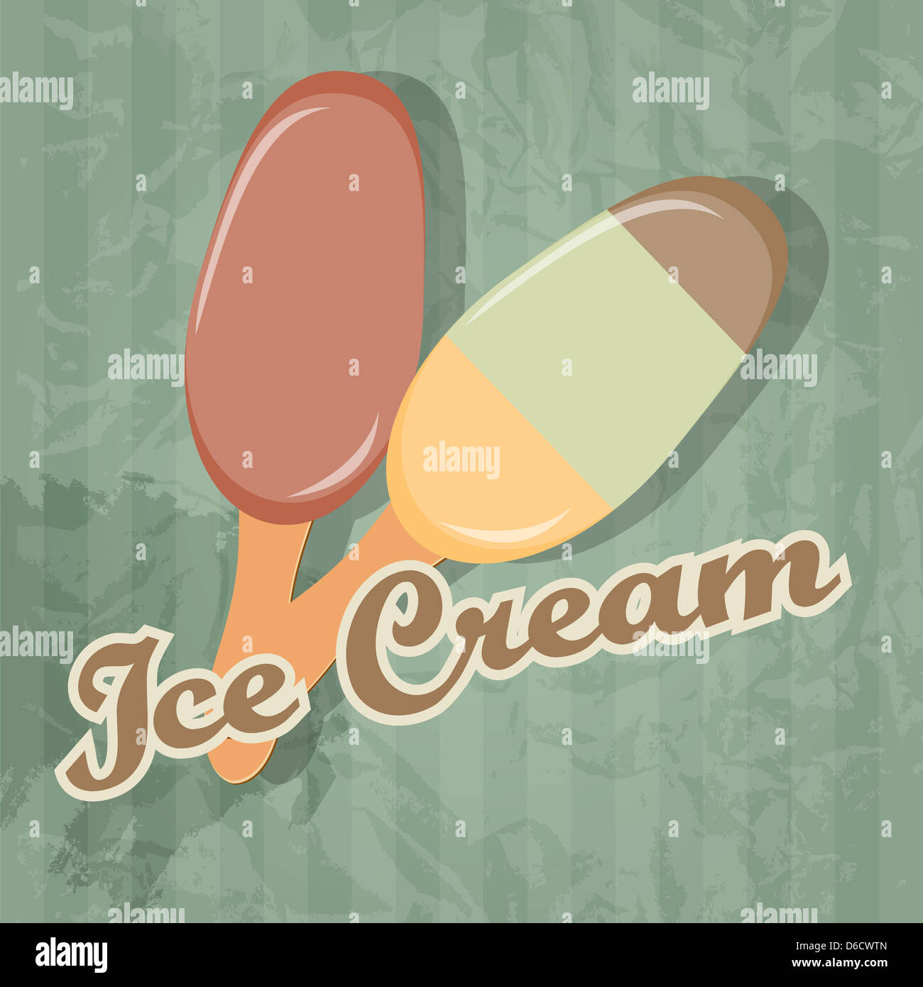 Retro ice cream background. Vector illustration Stock Photo - Alamy