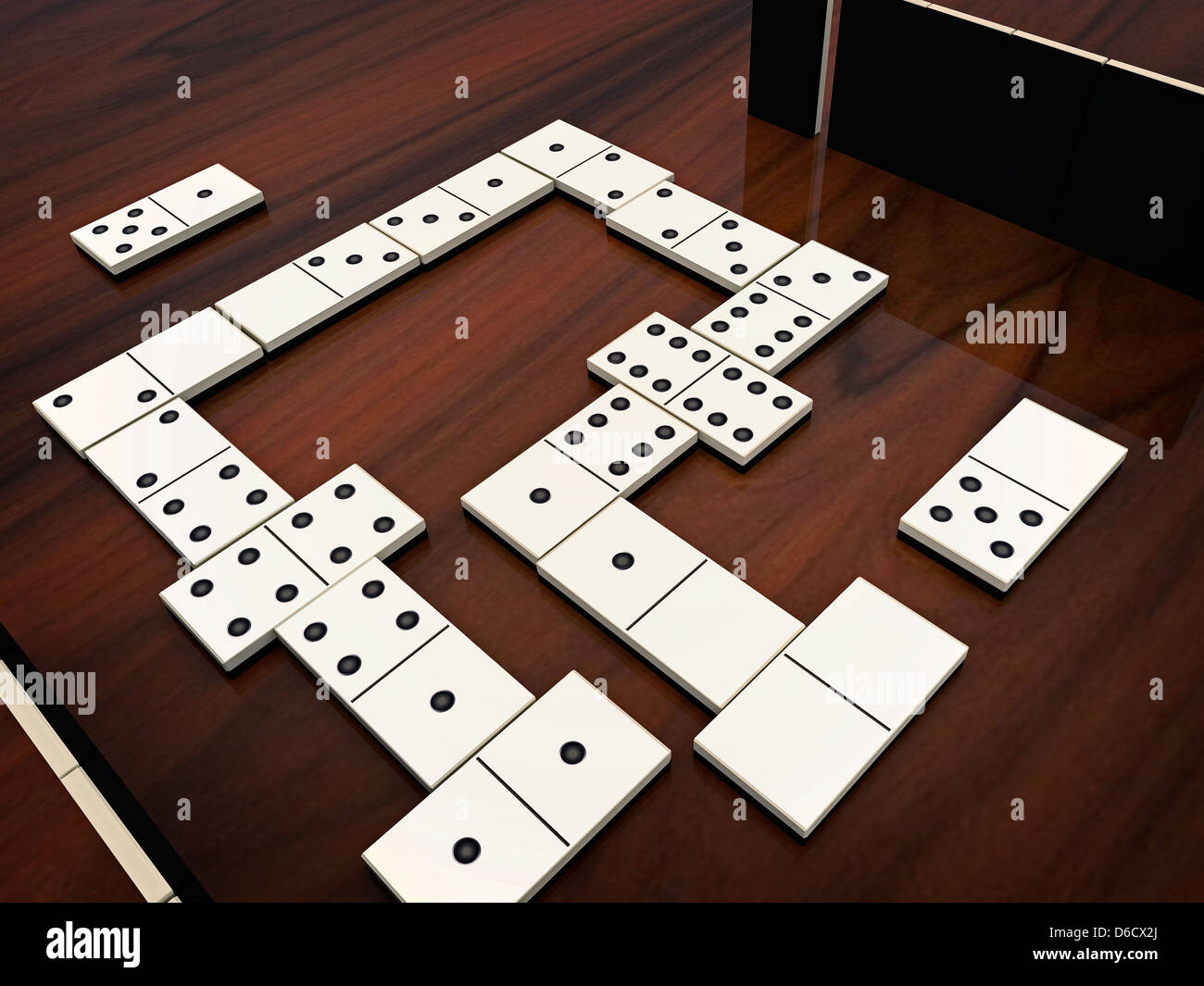 domino game, illustration, 3d Stock Photo - Alamy