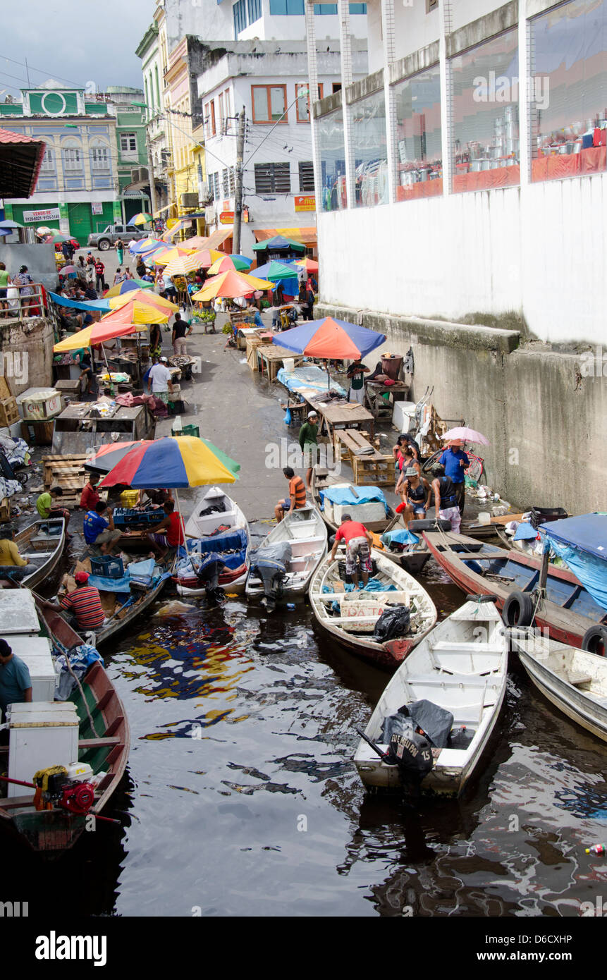Brazil, Amazon, Manaus. Waterfront market Stock Photo - Alamy