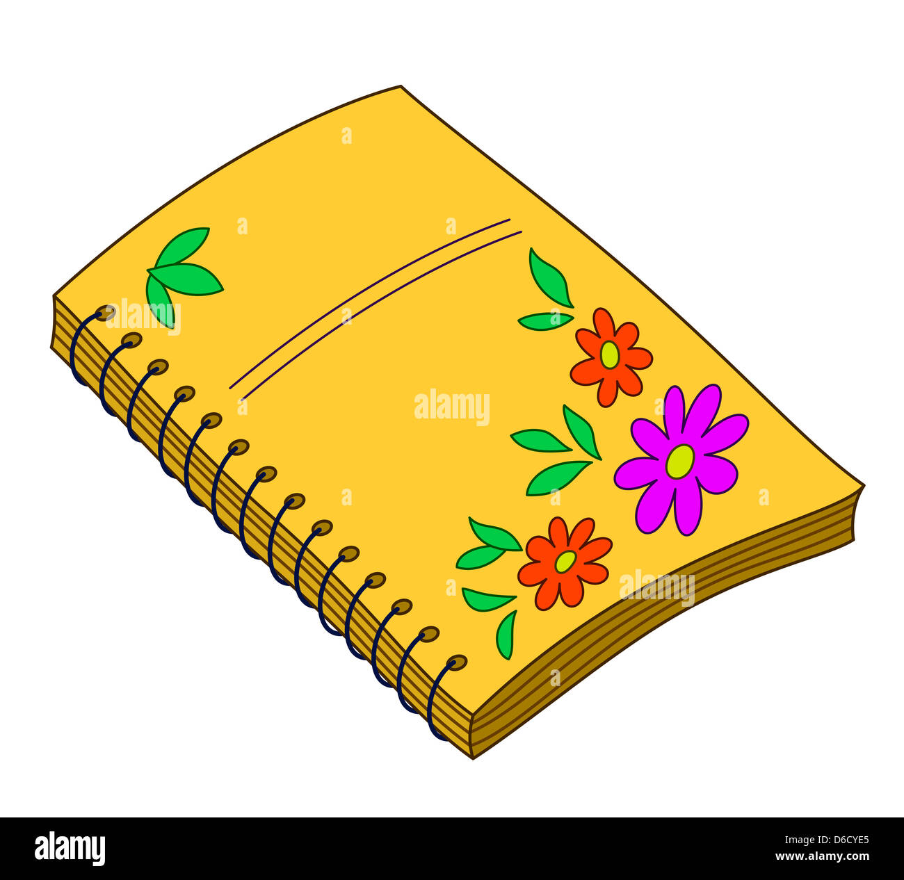 Notebook with flowers Stock Photo - Alamy