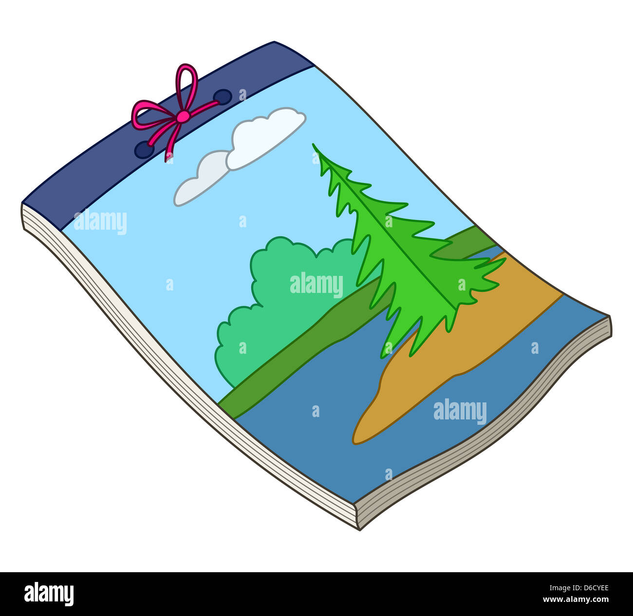 Notebook with landscape Stock Photo - Alamy