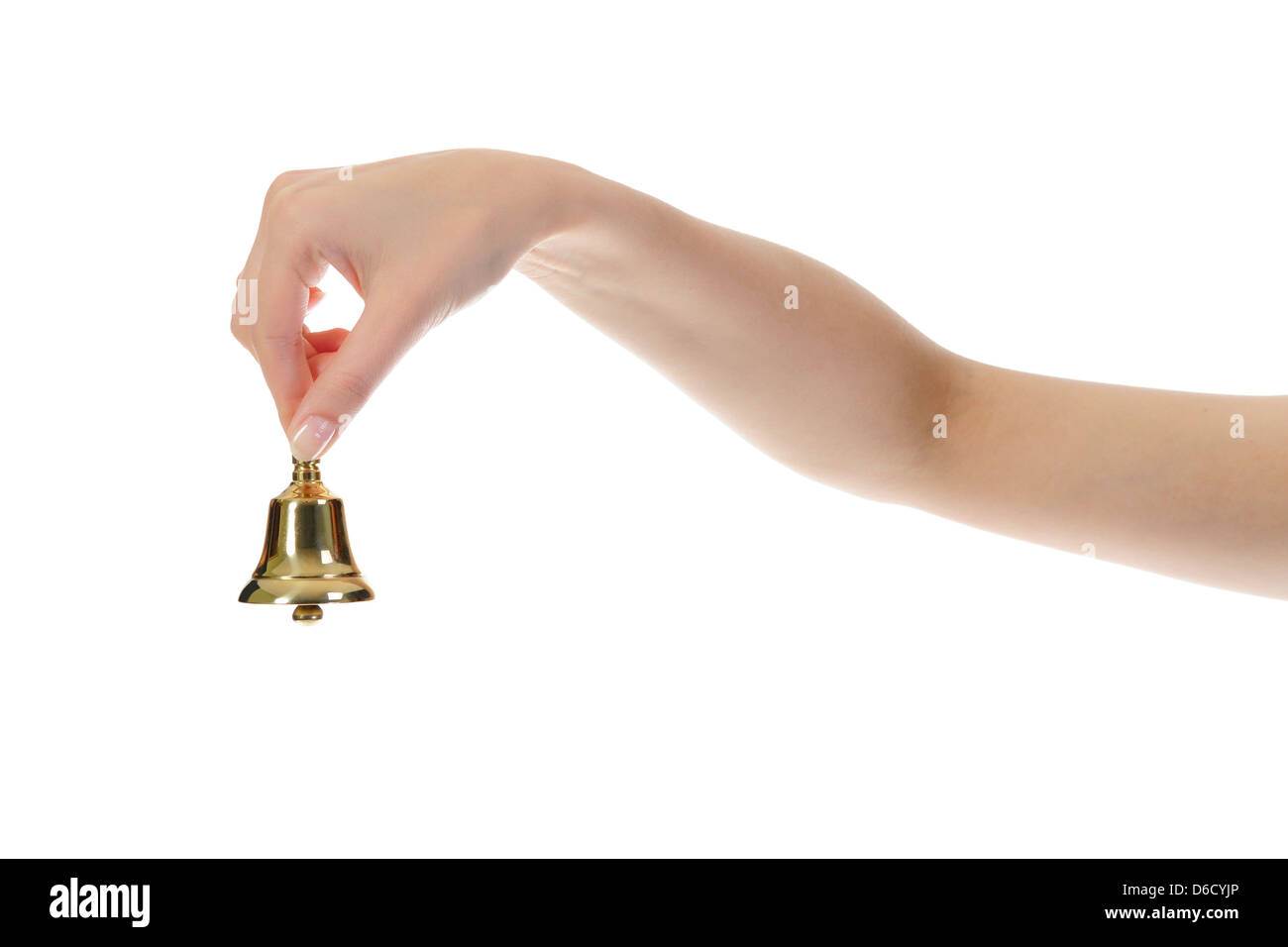 hand bell in the woman's hand Stock Photo - Alamy