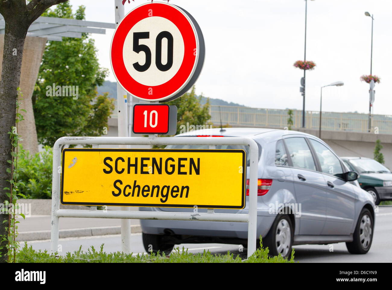 Schengen, Luxembourg, the entrance sign of Schengen in Luxembourg Stock ...