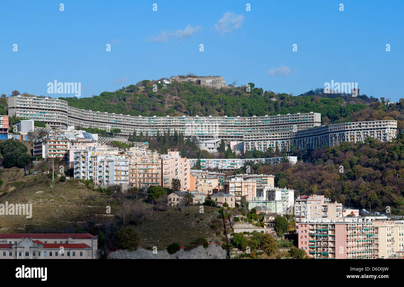 Genoa, Italy, condominium Forte di Quezzi Stock Photo - Alamy