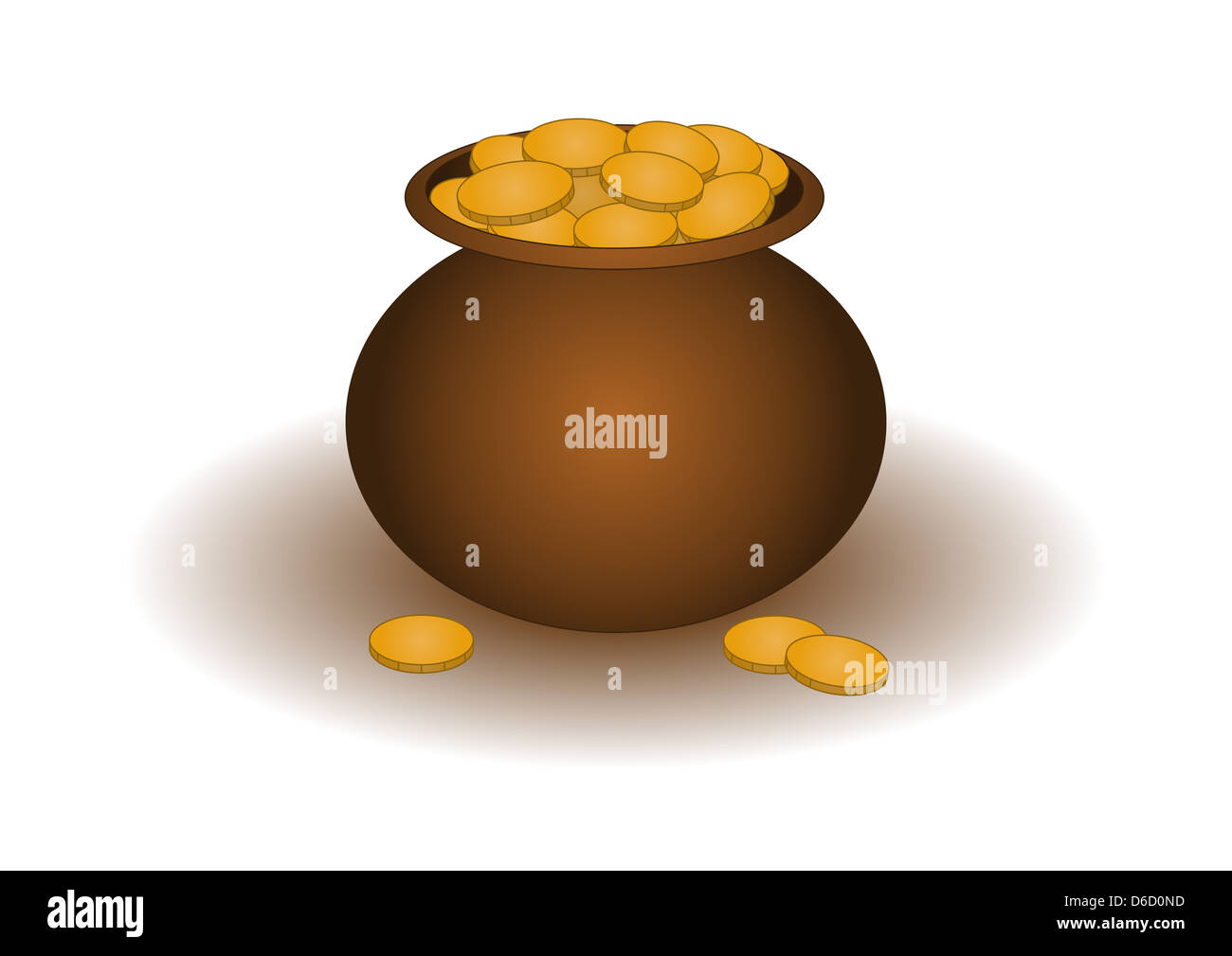 Clay pot with gold Stock Photo - Alamy