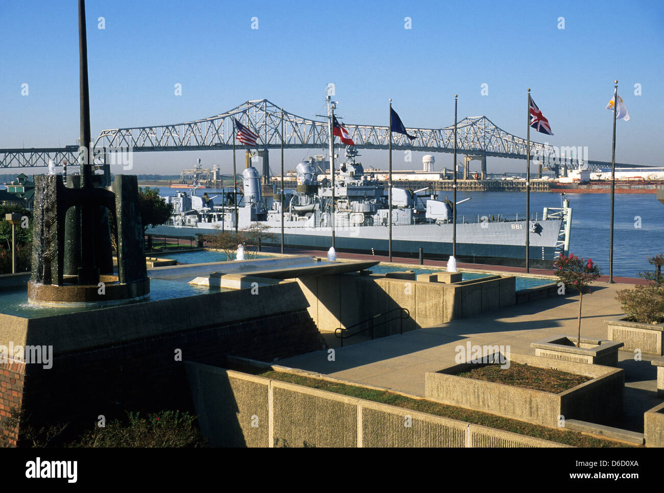 Elk283-1030 Louisiana, Baton Rouge, Waterfront Park, USS Kidd Stock ...