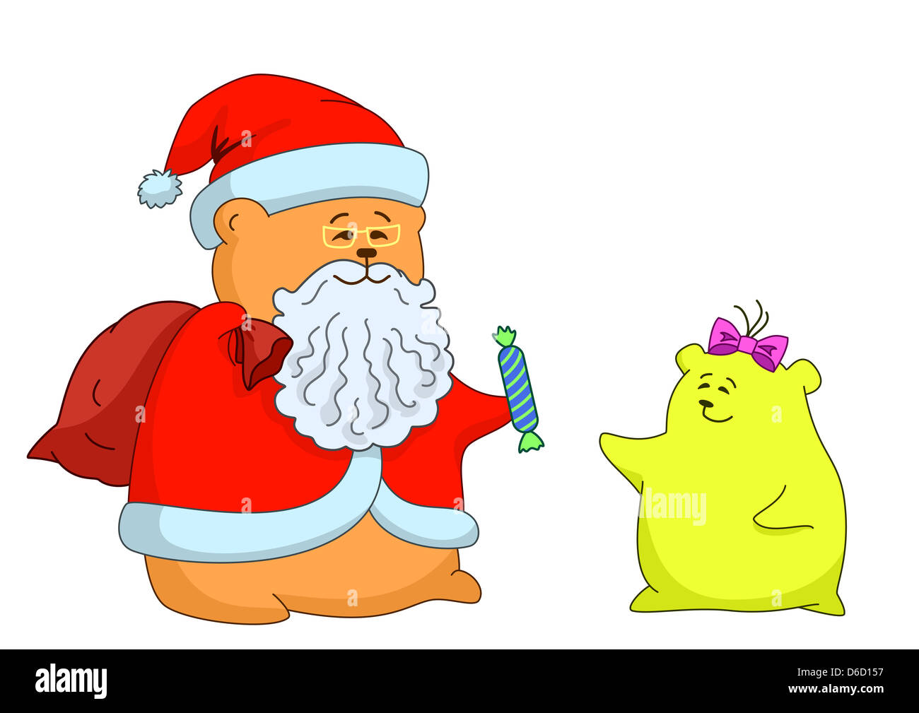 Santa Claus and a girl Stock Photo - Alamy