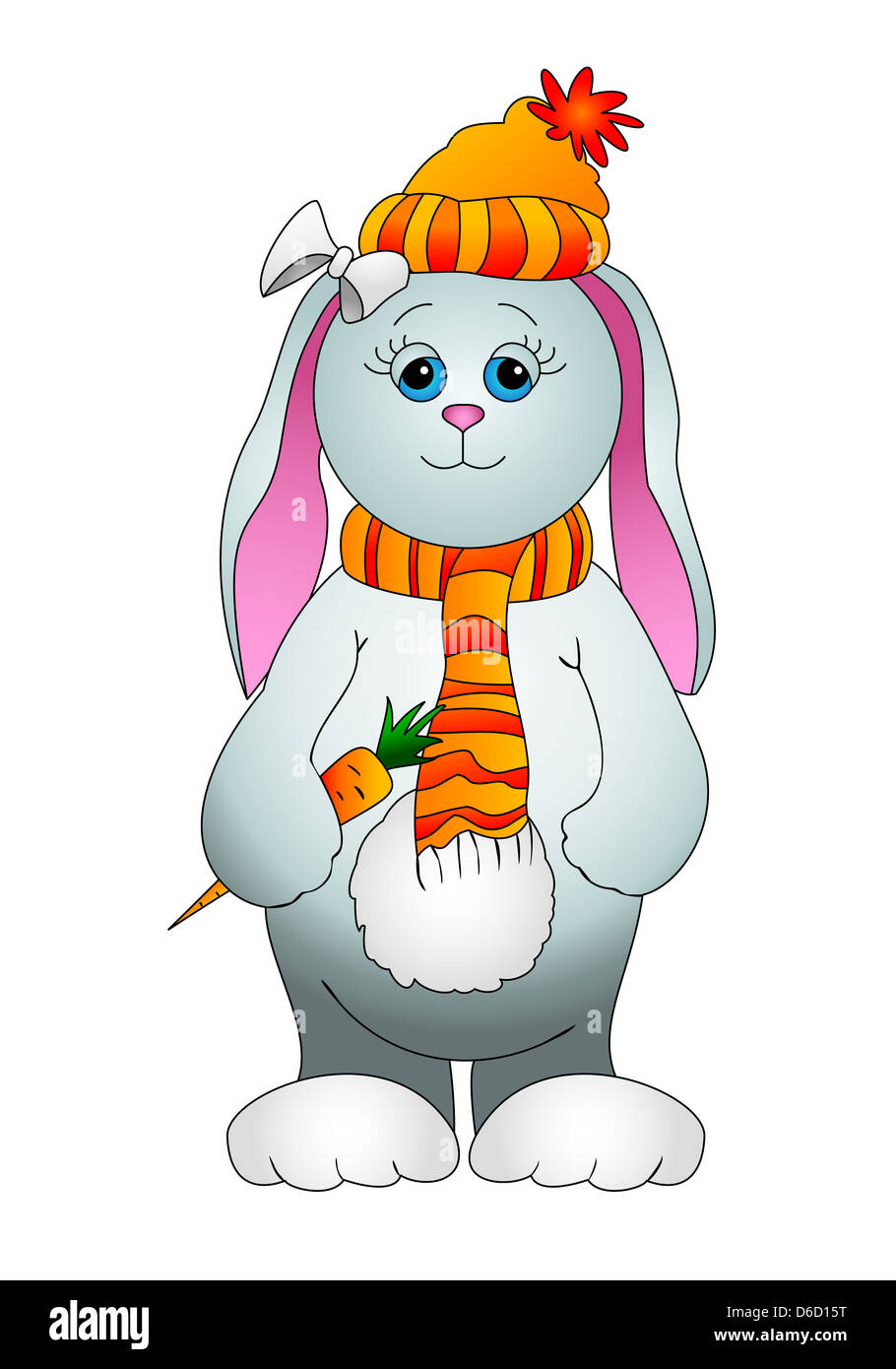 Doe-rabbit with a carrot Stock Photo - Alamy