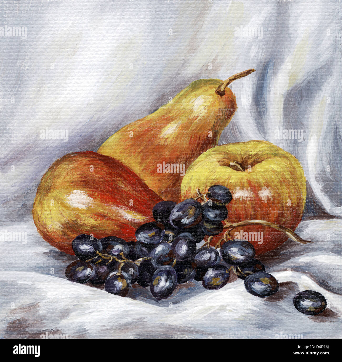 Apples, pears, grapes Stock Photo - Alamy